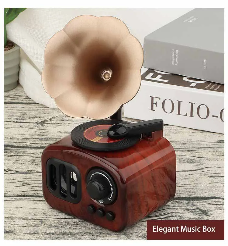 Vintage Phonograph Music Box - Classic Gramophone Decor