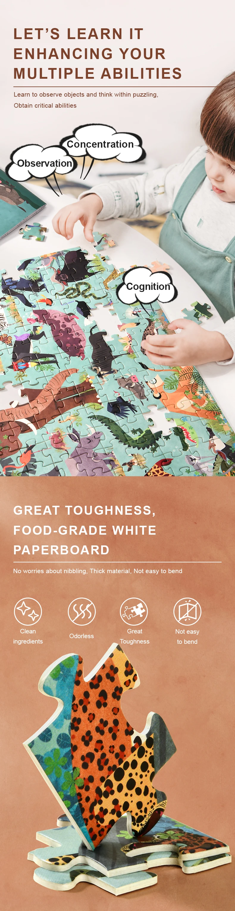 Mideer Children's Animal Science Knowledge Puzzle Education Baby 3 To 6 ...