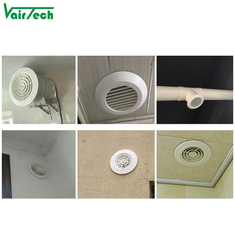 Hvac System Round Plastic Air Vent Grille Cover - White Disc Air Valve