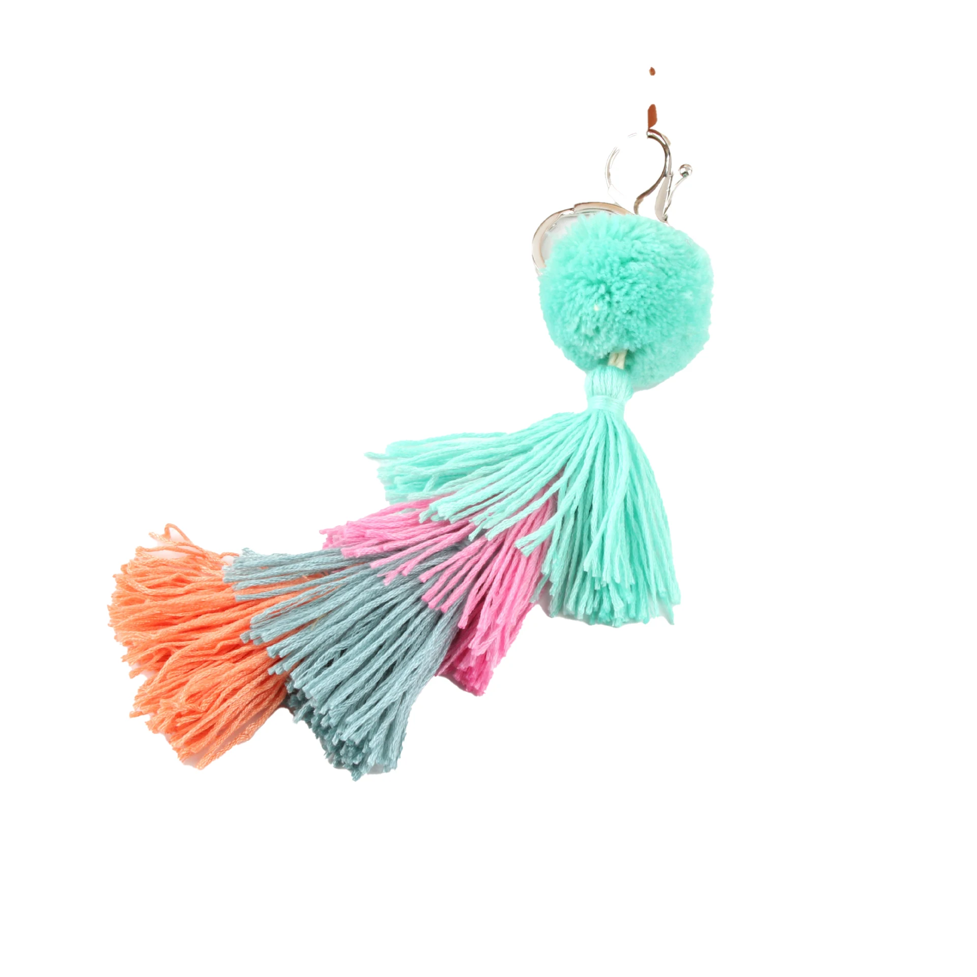 Hot Sale Tassel Charm Keychain Hangers Faux Fur Ball Pom Pom Tassel Key ...
