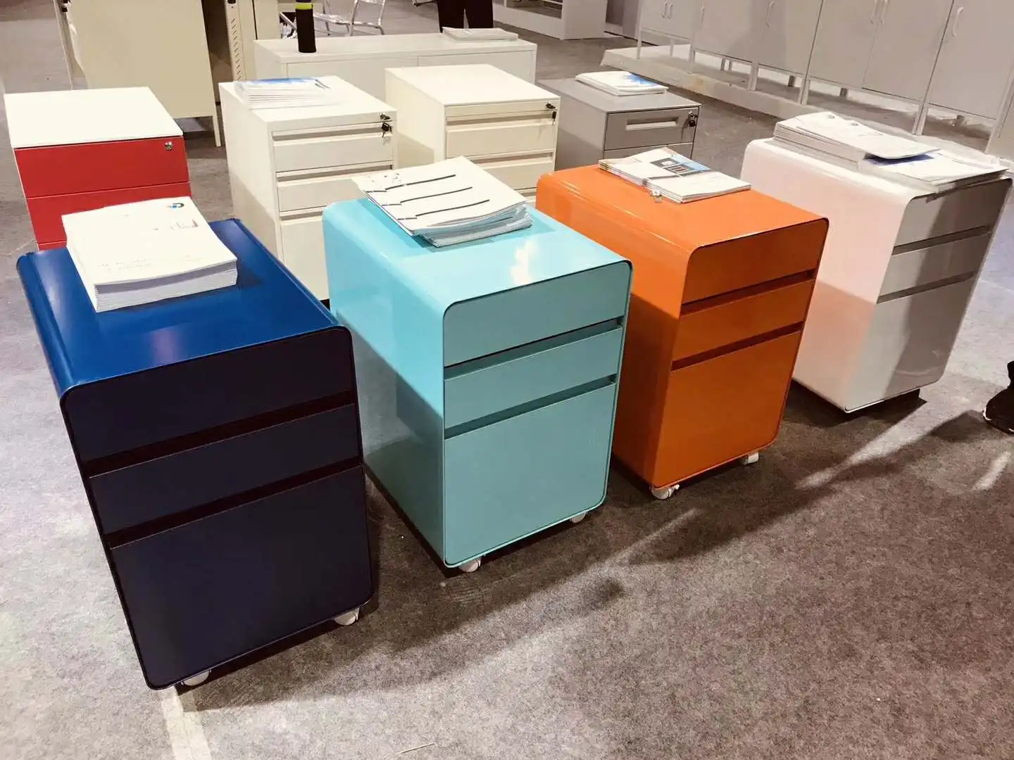 Vertical Movable Steel Filling Cabinets Mobile Drawer Cabinet Cupboard ...
