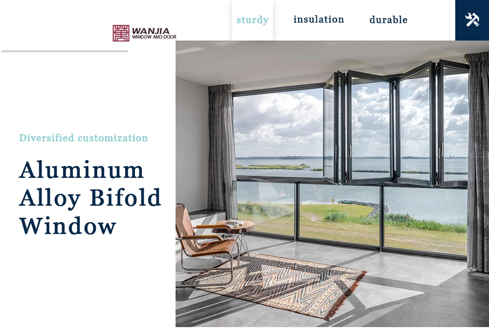 Wanjia Customized Tempered Glass Aluminum Folding Windows Accordion ...