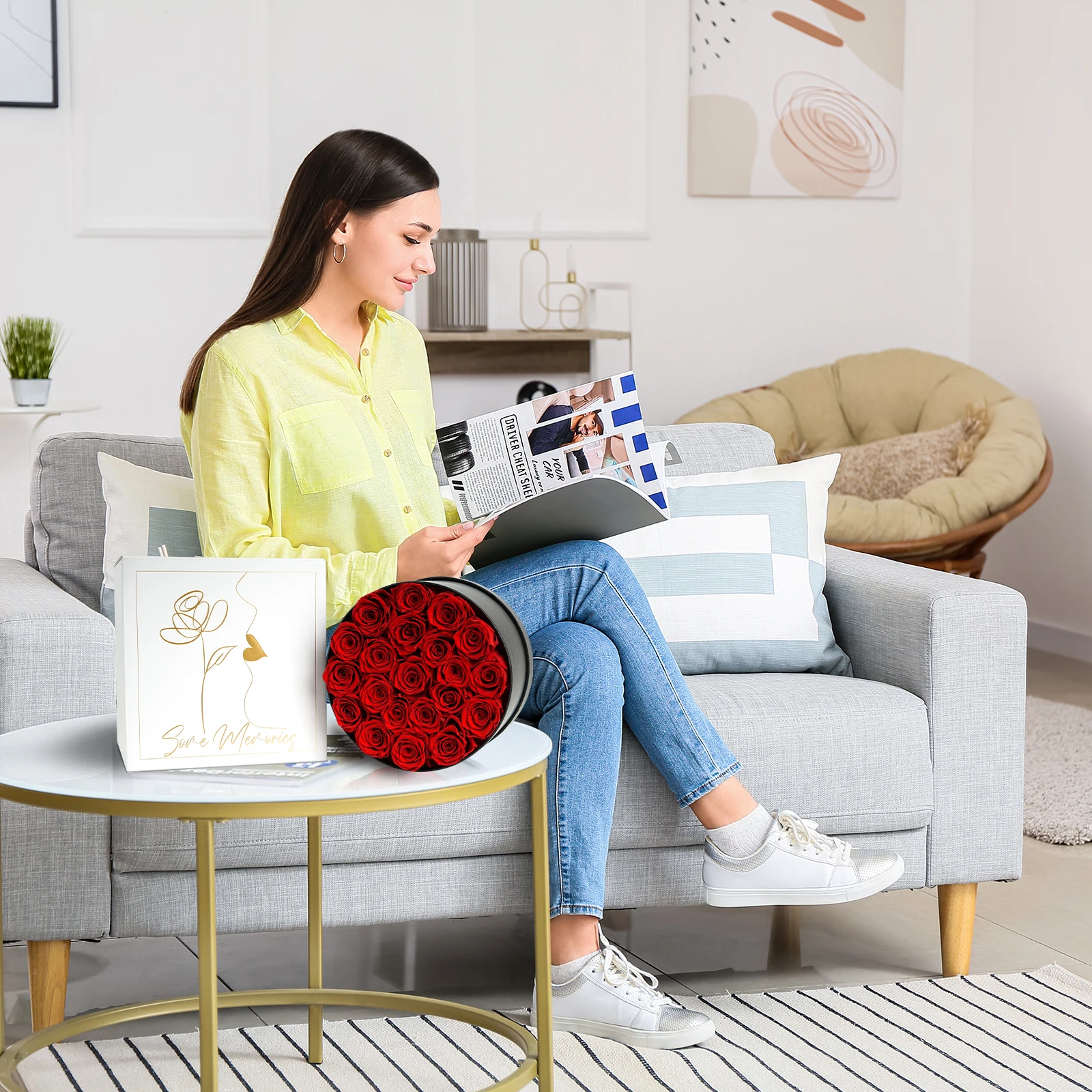 Real Natural Boite Fleurs Eternelles 2024 Pink Preserved Roses ...