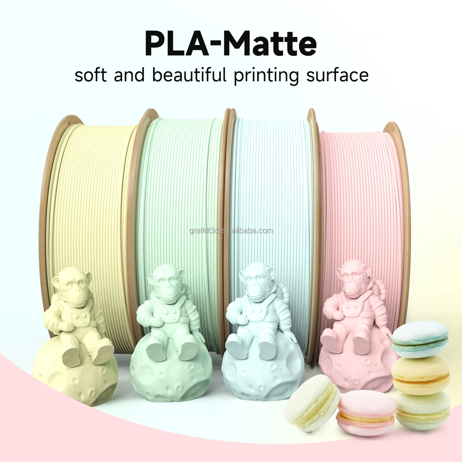 Gratkit Matte PLA Light Yellow Filament 1.75mm for 3d Printing ...