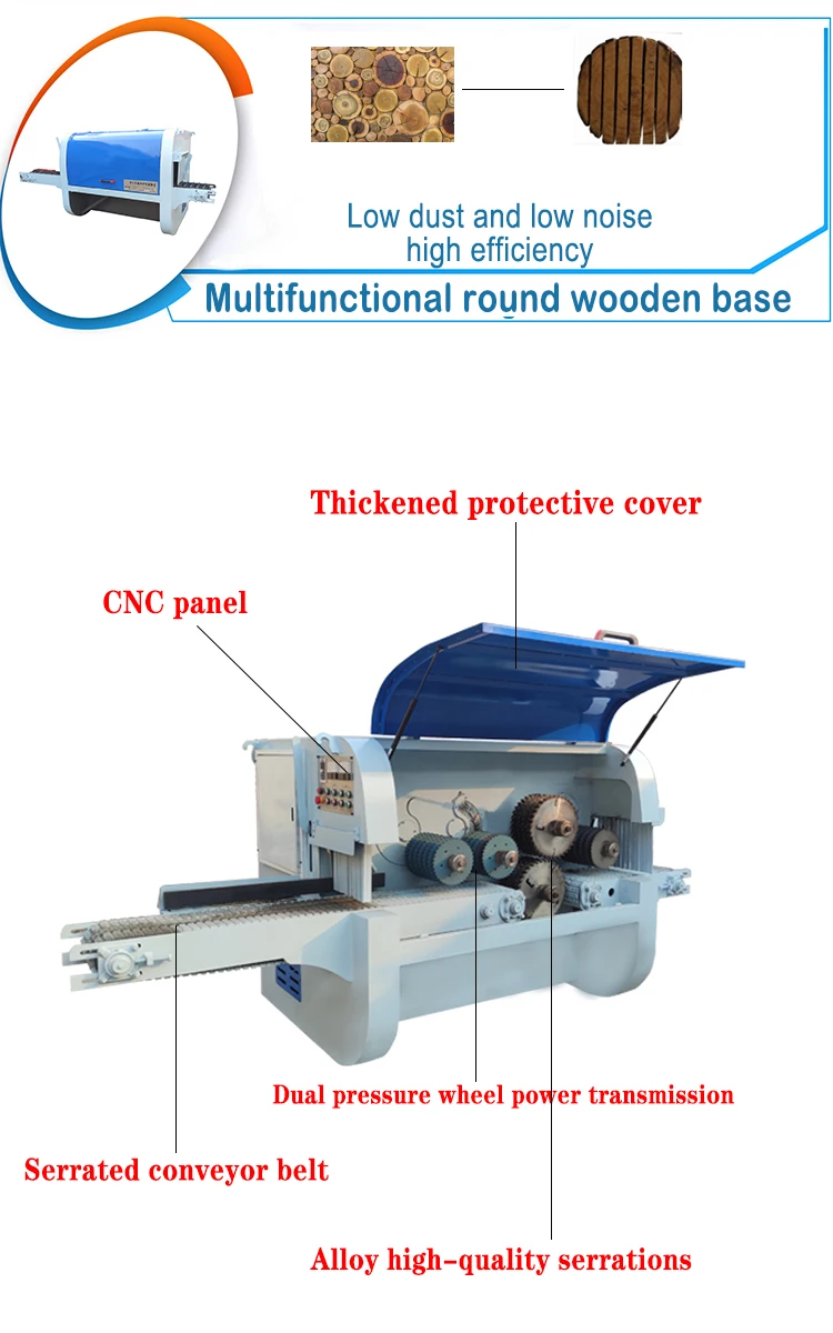 Round Wood Multi Rip Saw Machine Electric Circular Saw Wood Sawmill ...