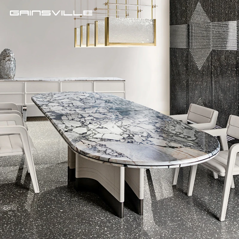Project-Grade Natural Marble Dining Table | Custom Commercial Furniture ...