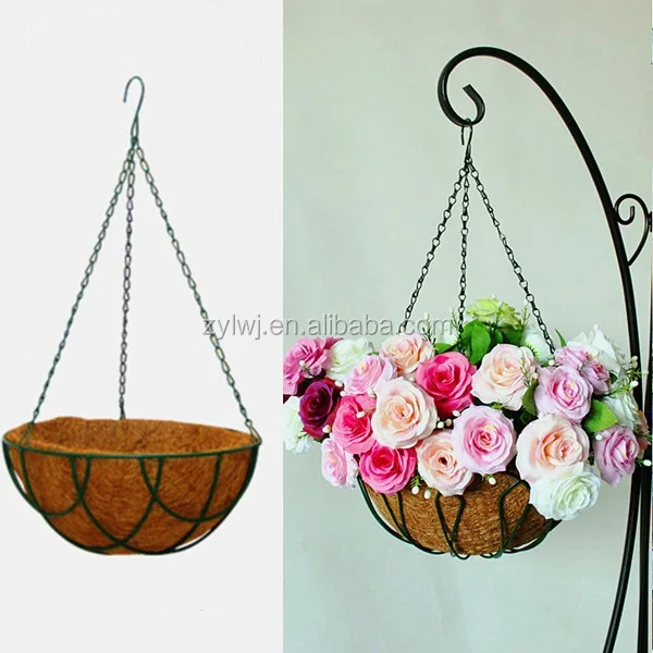 Hanging Wire Flower Basket - Garden Decor & Planting
