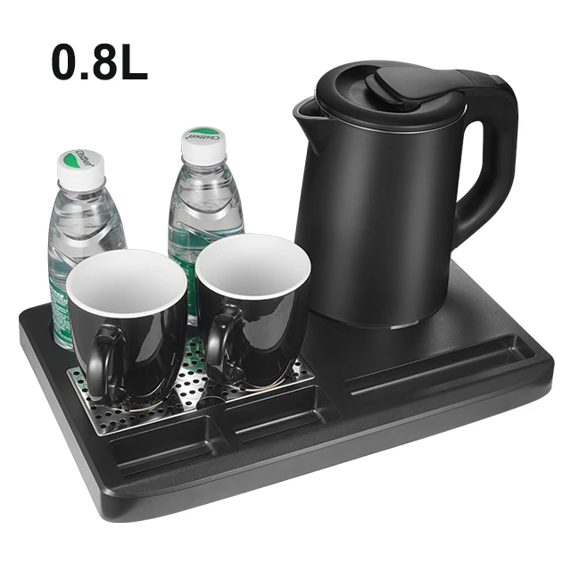 Hotel Kettle Square Shape Tray Set Electric Stainless Steel Water ...