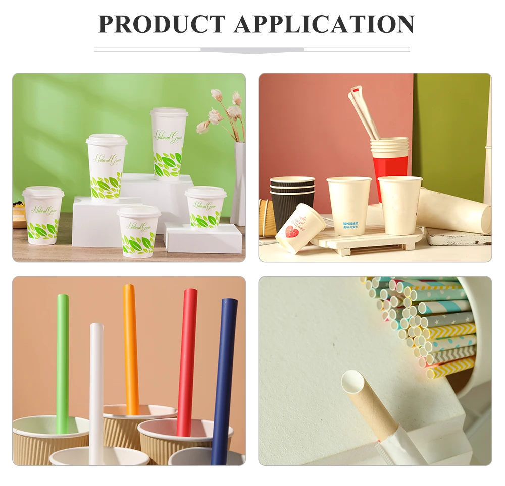 Color Paper Drink Straw Straws Bubble Tea Disposable Paper Covered Boba ...