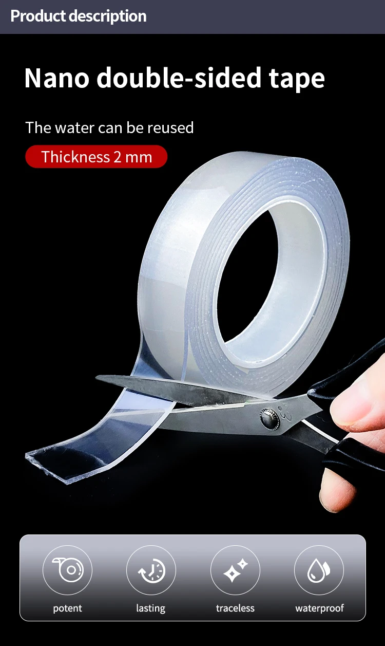 Nano Tape Washable Transparent Double-sided Gel Grip,High Quality Double-sided Nano Tape - Buy ...