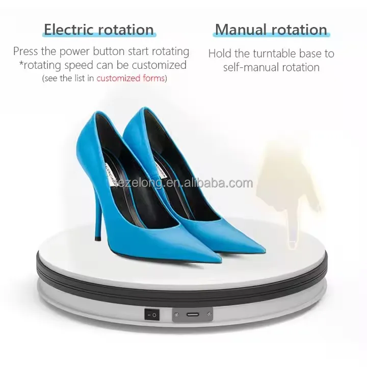 45cm 360 Degree Electric Rotating Turntable Display Stand Photography ...