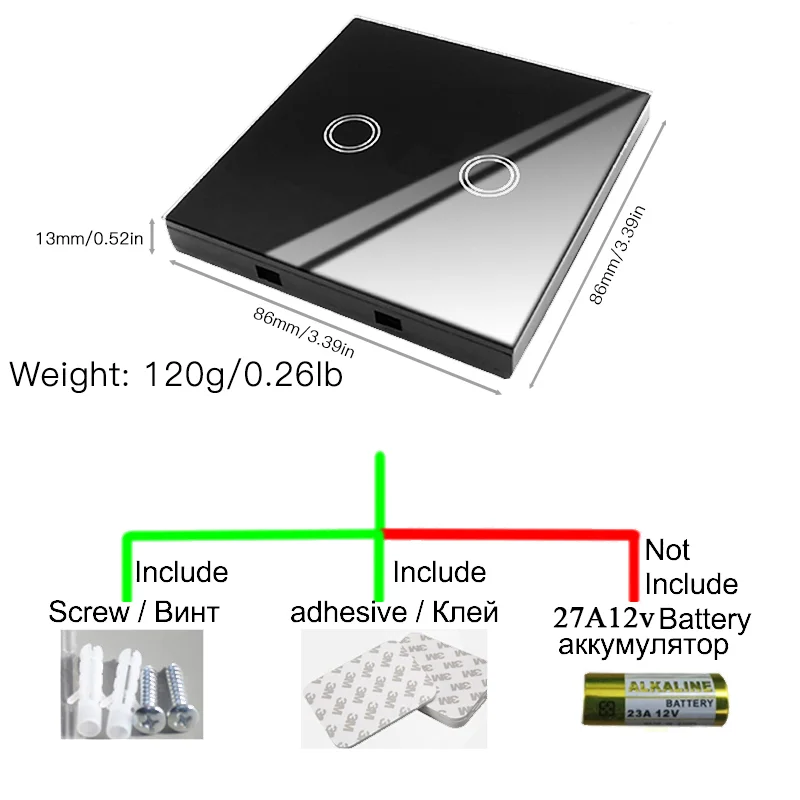 EU Standard Wall Touch Light Switch,Touch Switch Wall Power Sensor ...