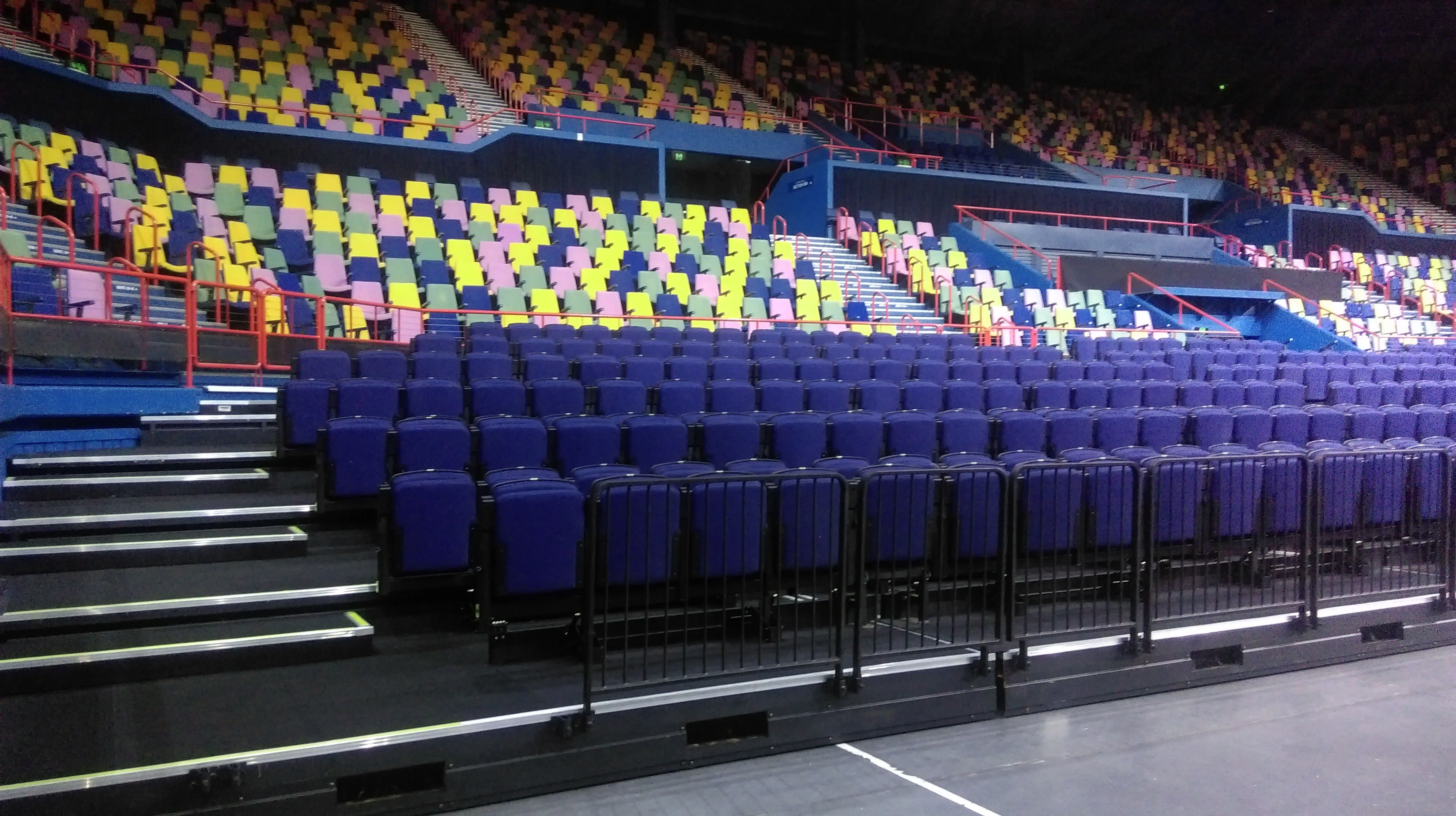 Gymnasium Seat Telescopic Seating System With Polymer Seats Sports ...