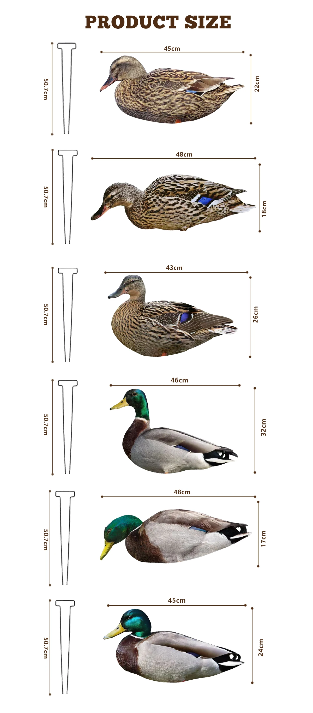 Lifelike Unti-scratch Light Weight Silhouette Mallard Drake&hen ...