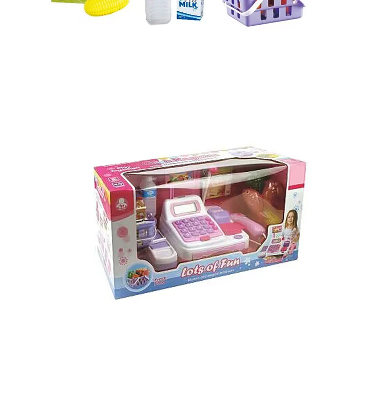 34pcs Pretend Cash Register Till Toy With Scanner Calculator For Kids ...