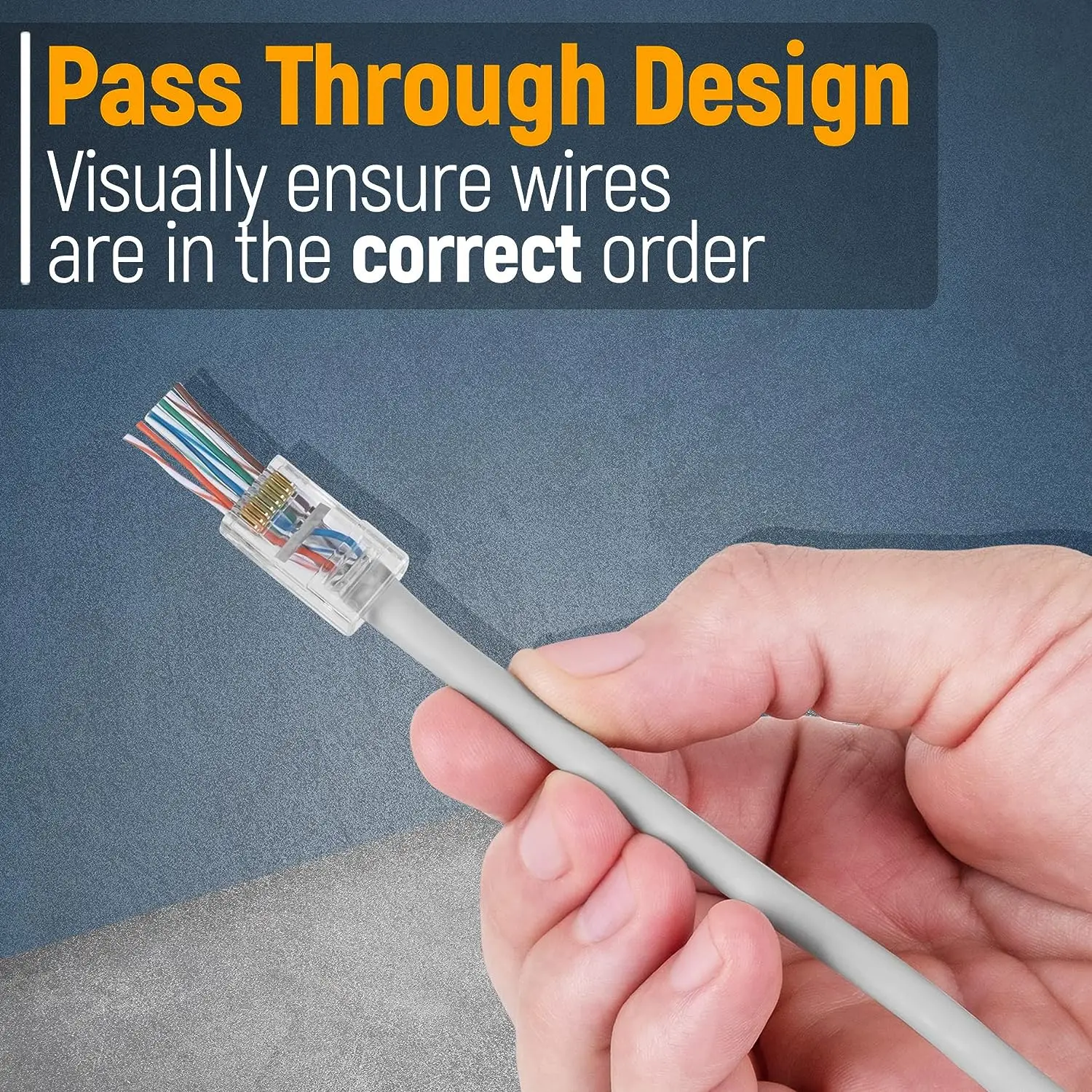 Rj45 Cat6 Pass Through Connectors Assorted Colors Ez To Crimp Modular ...