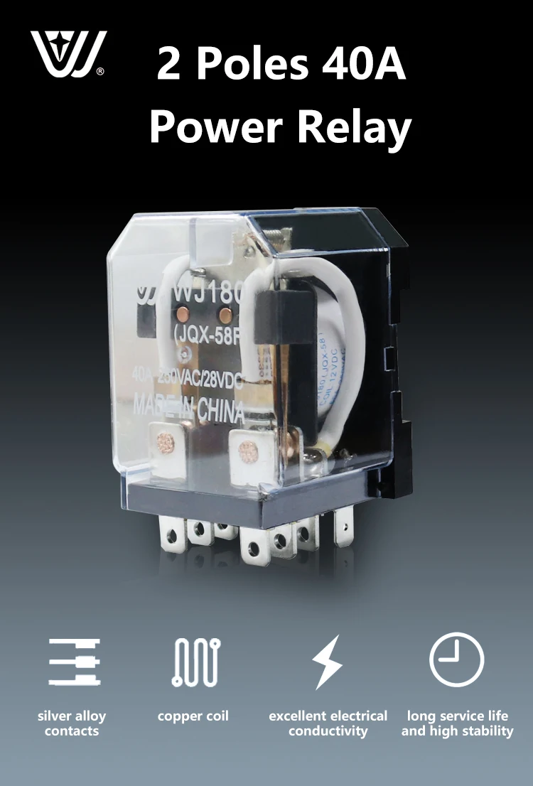 功率继电器，dpdt，240 Vac，40 A，jqx-58f/wj180电磁继电器 - Buy 继电器,Jqx继电器,功率继电器 Product on Alibaba.com