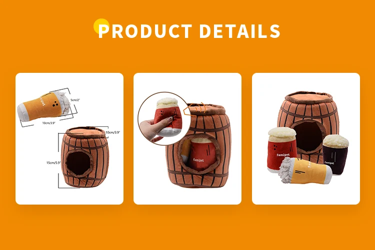 Funny Hundespielzeug - Custom Beer Keg Design Plush Toy