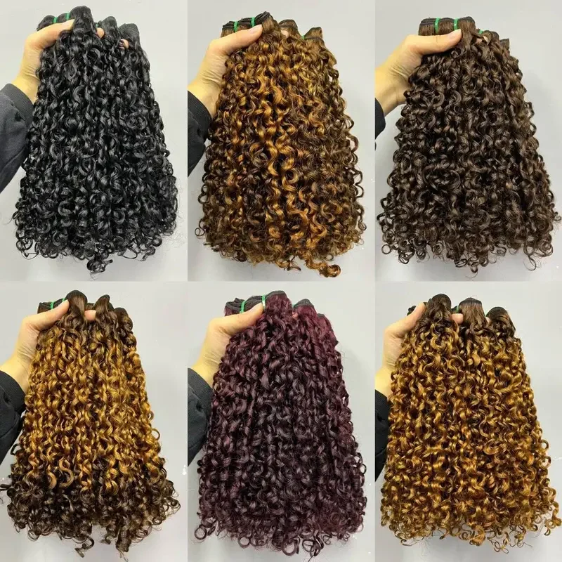 Super Double Drawn Pixie Curly Human Hair Bundle Cambodian Funmi ...