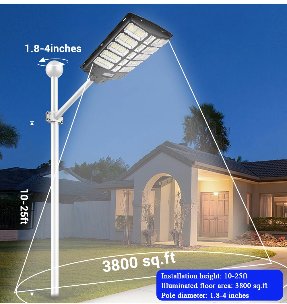 Hofoled Solar Lamp - Efficient 1000W, 2000W, 3000W LED Street Lights