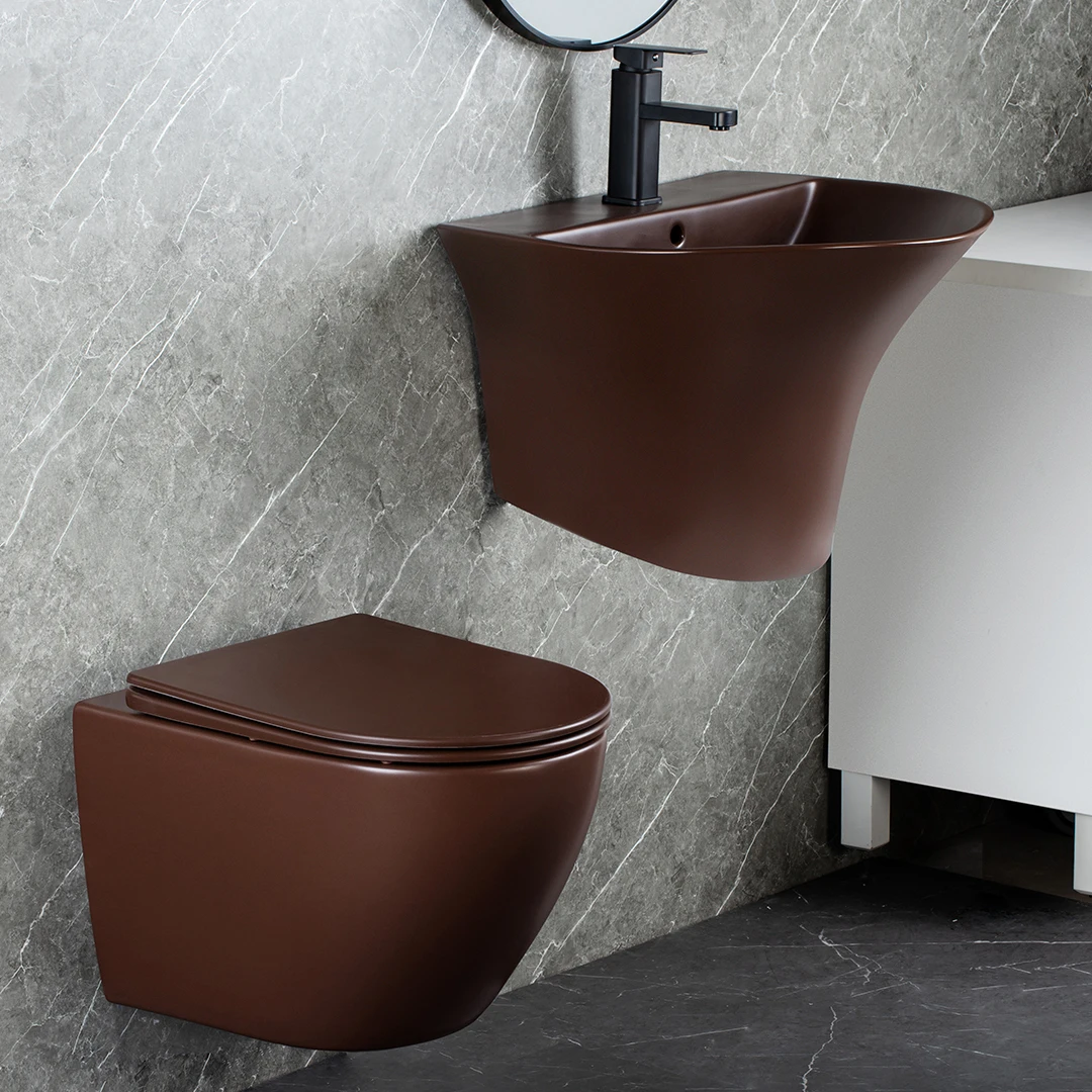 Cheap Color Water Closet Toilet Basins One Piece Rimless Toilets Sink ...