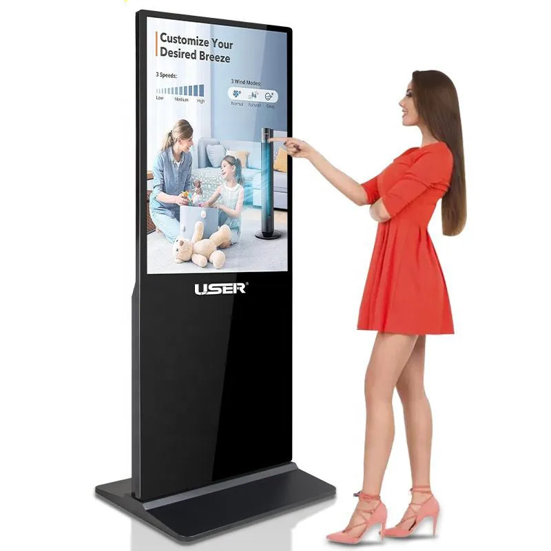 4k Floor Standing Digital Signage 75 86 98 Inch Marketing Advertising ...
