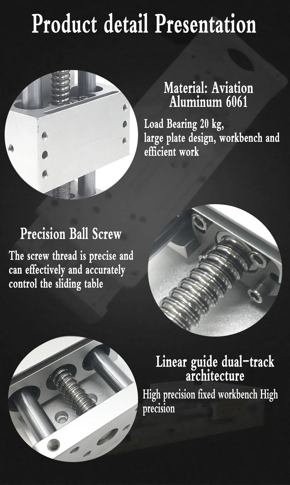 Manual Hand Wheel Position Counter - Linear Bearing Stroke 100-500mm