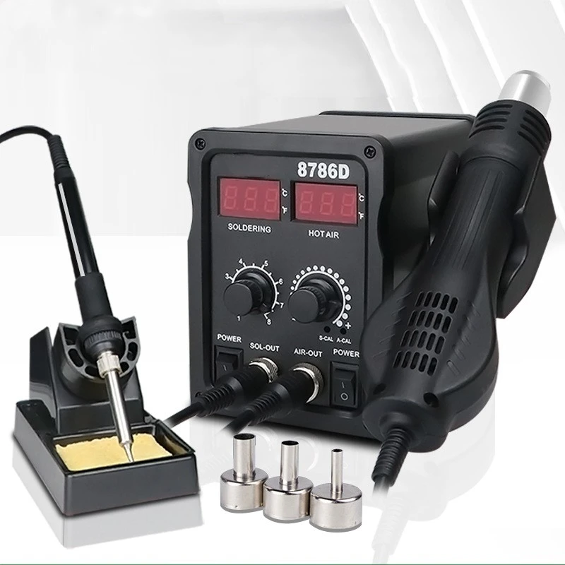 8786D rework station soldering hot air gun soldering stations 2 in 1 ...