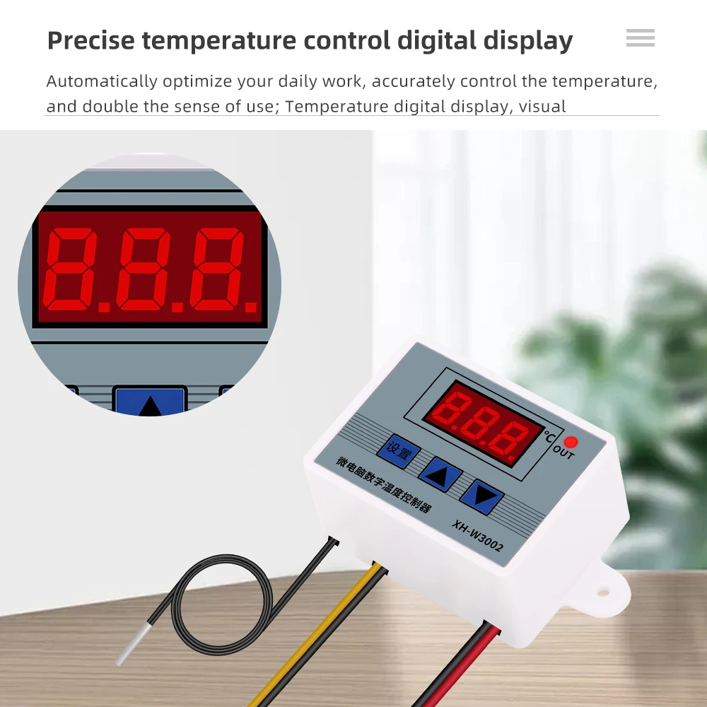 220v 12v 24v Thermostat Thermometer Control W3002 Digital Temperature ...