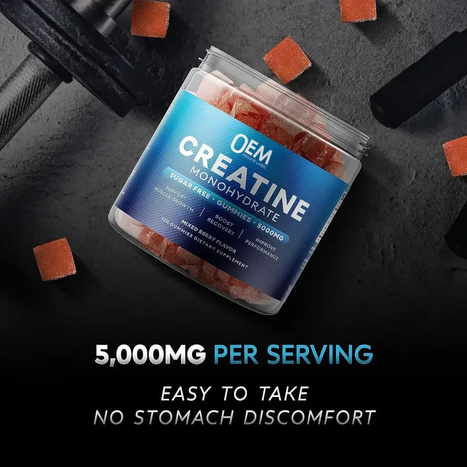 Custom Creatine Monohydrate Gummy Candy - Vegan Weight Gain Gummies