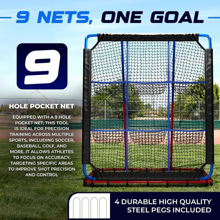 Softball Nets for Batting and Pitching, Multi Use Baseball Bounce Back ...