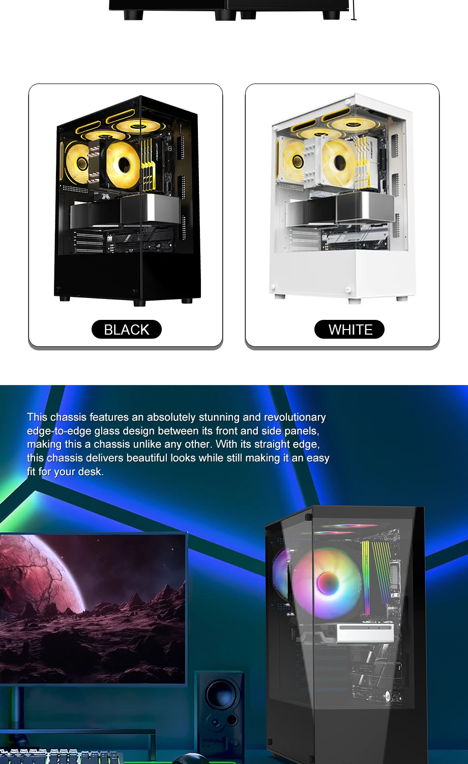 Customization Aluminum Alloy Atx Gaming Computer Case Full View Side ...