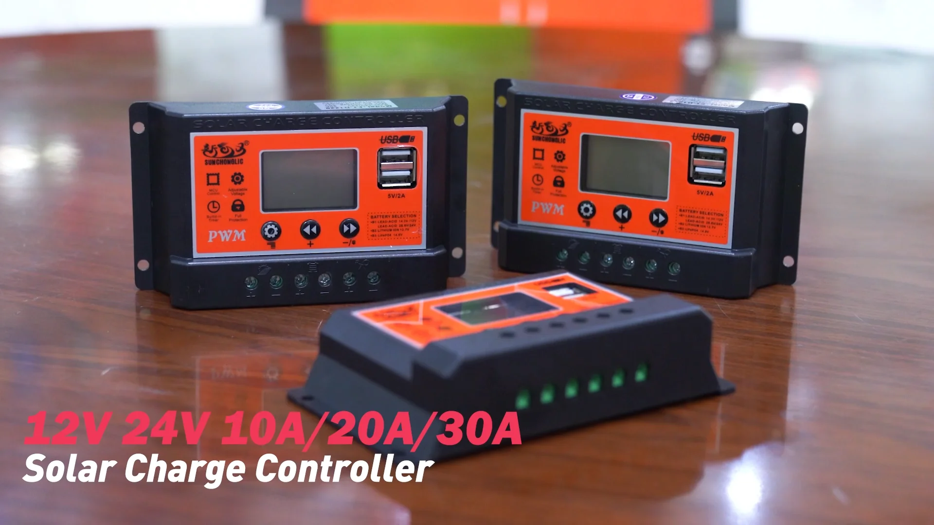 Sunchonglic Solar Charge Controller 12v 24v 30a Manual Pwm Solar Charger Controller With Dual 5v ...