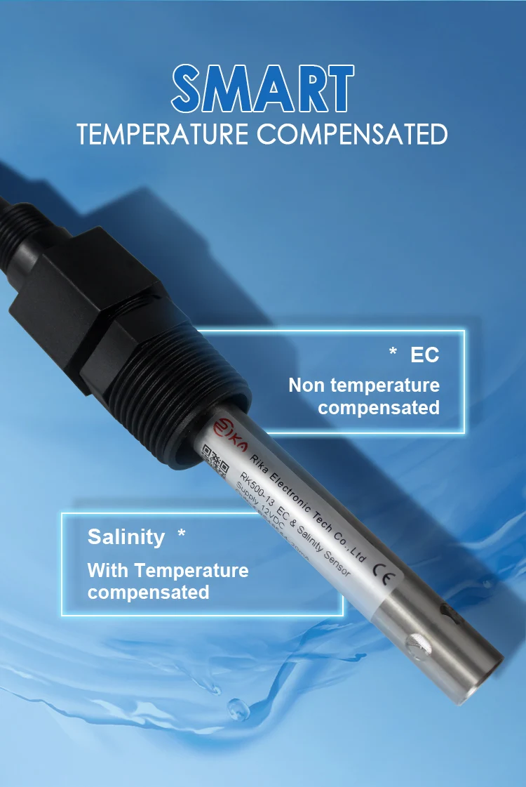Rika Rk500-13 Online 4-20ma Water Conductivity Ec Salinity Sensor ...