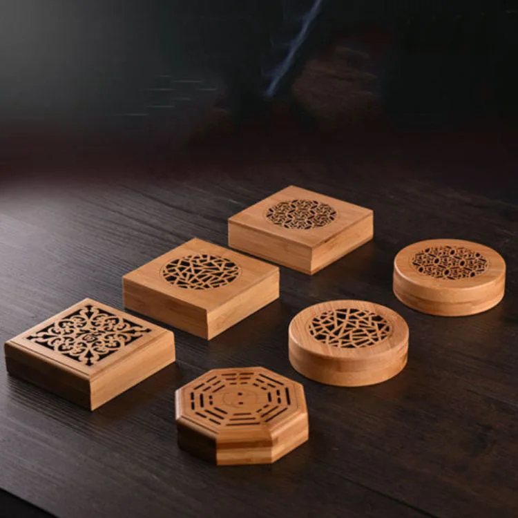 Custom Styles Chinese Solid Wooden Incense Burner Laser Openwork Simple ...