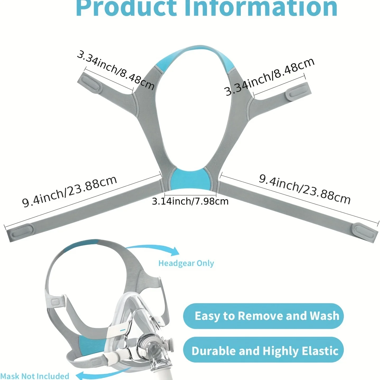CPAP Headgear for Airfit F20 F20, Replacement CPAP Mask Headgear Strap ...