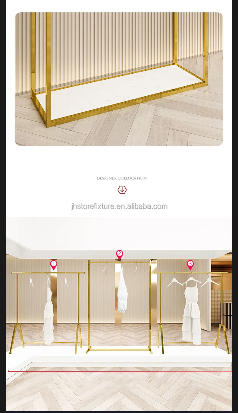 Luxurious Wall Mounted Shiny Gold Stainless Steel Rack