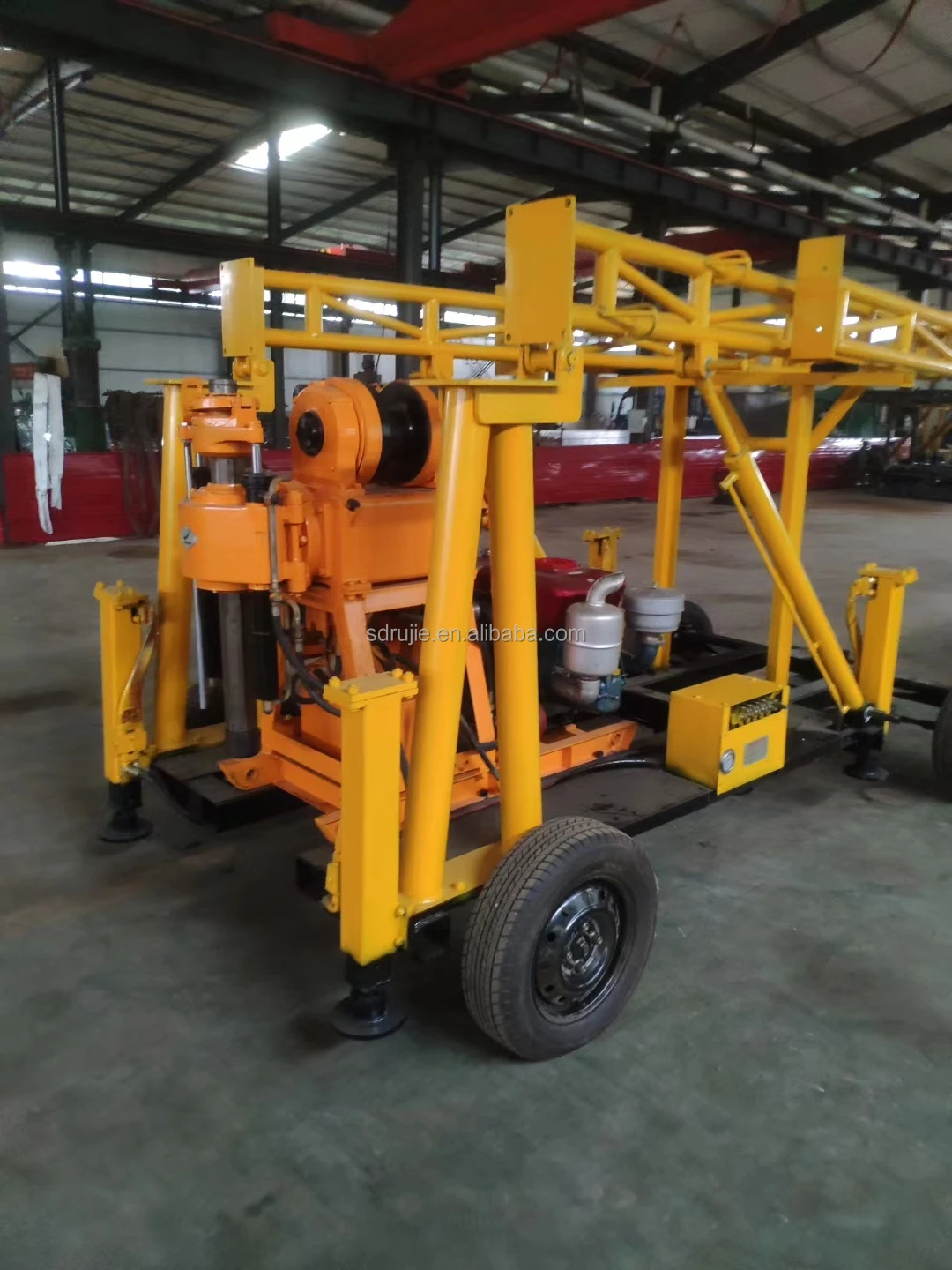 Portable Wheels Rock Core Drilling Machine Diesel Hydraulic Core ...