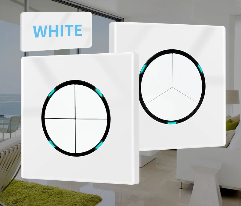 Factory Direct 16A Glass Tempered Round Socket - 220V EU Wall Electric ...