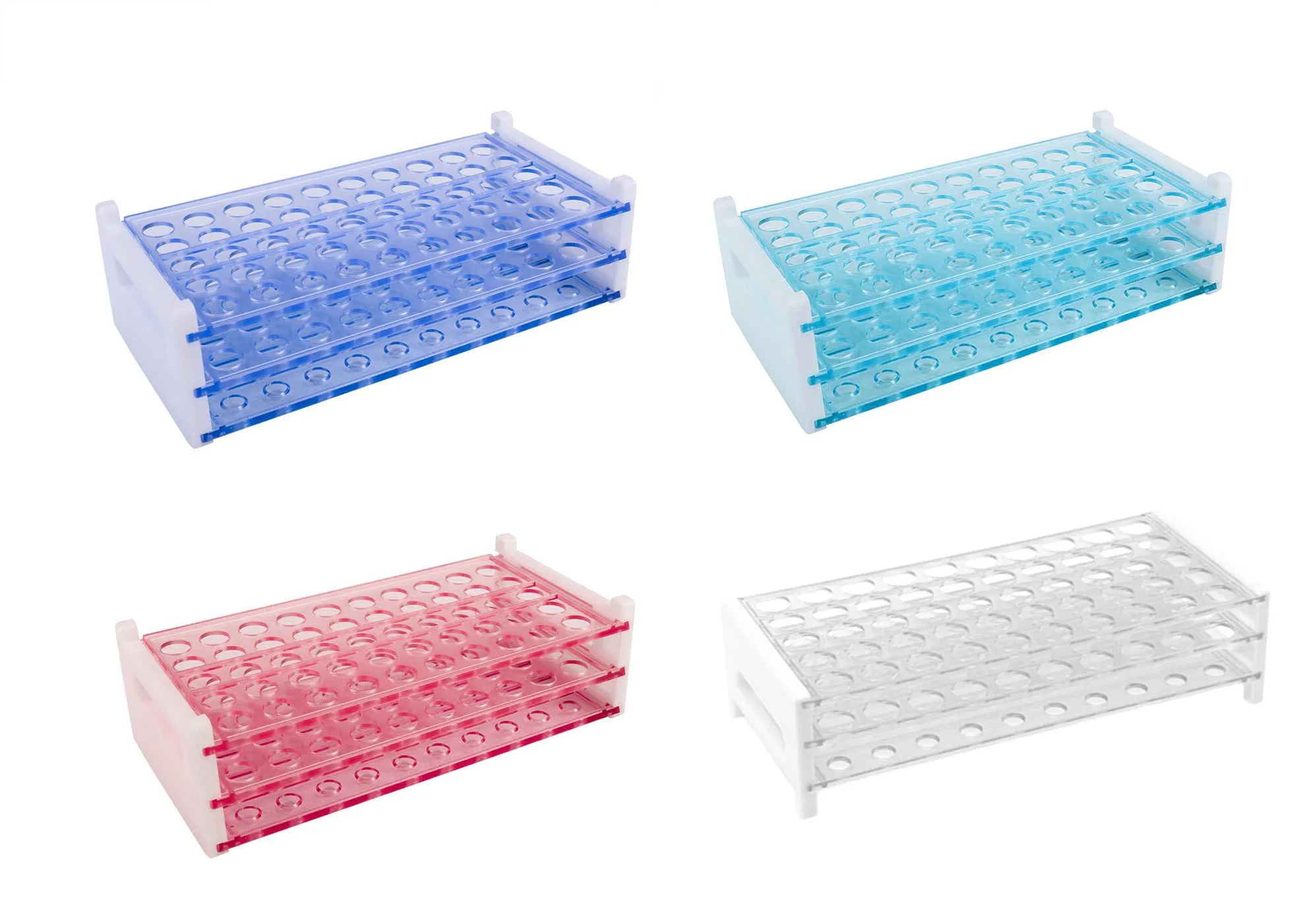 50 Holes PS Plastic Tube Stand Holder - Clear Test Tube Rack