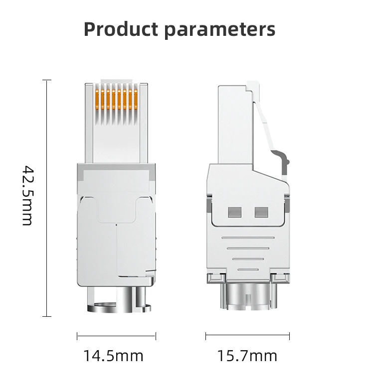 Male Shield Cat6 Cat7 Cat8 Male Shielded Rj45 8p8c Toolless Cat 8 Modular Plug Cat6a Rj45 ...