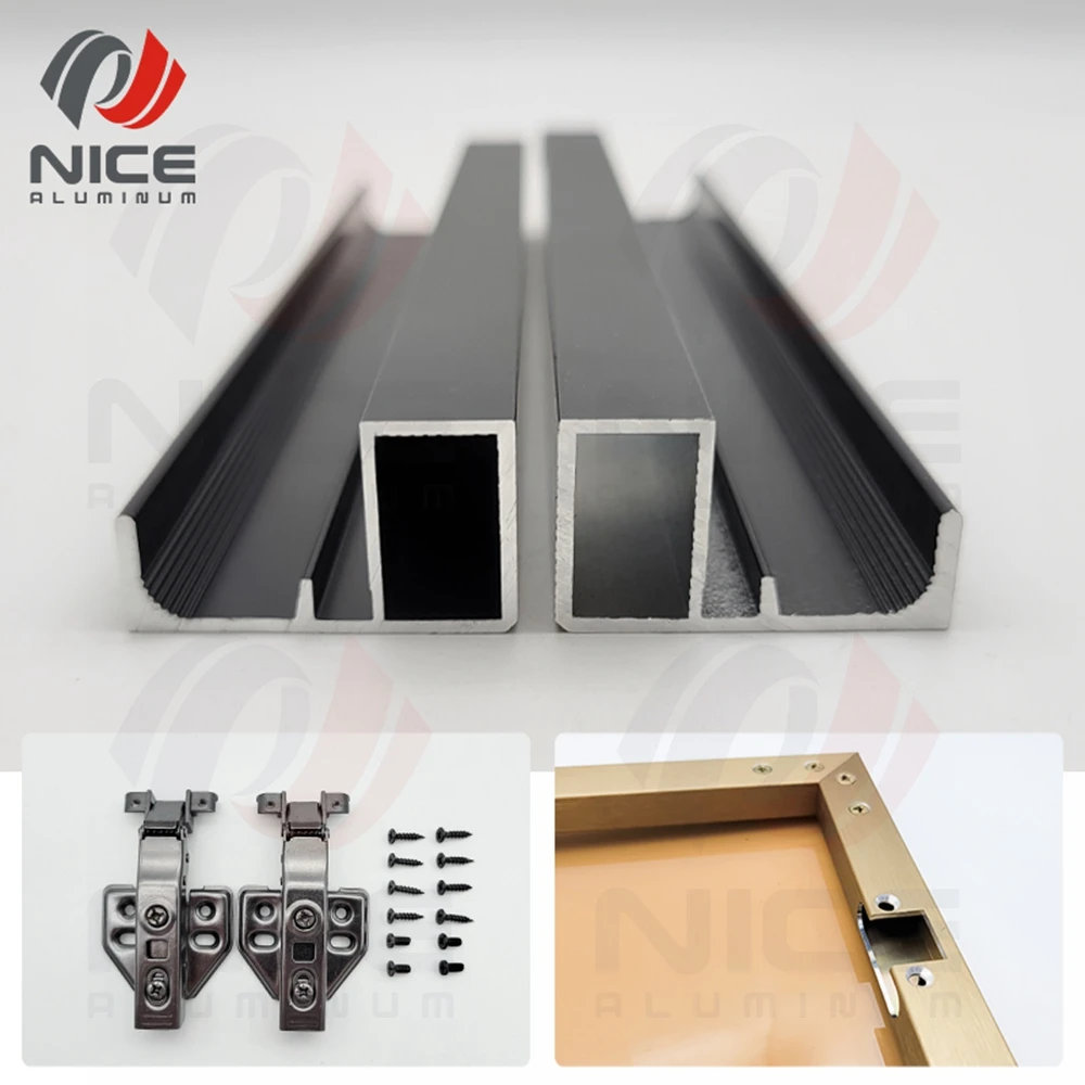 Matte Black Extruded Kitchen Cabinet Aluminum Frame