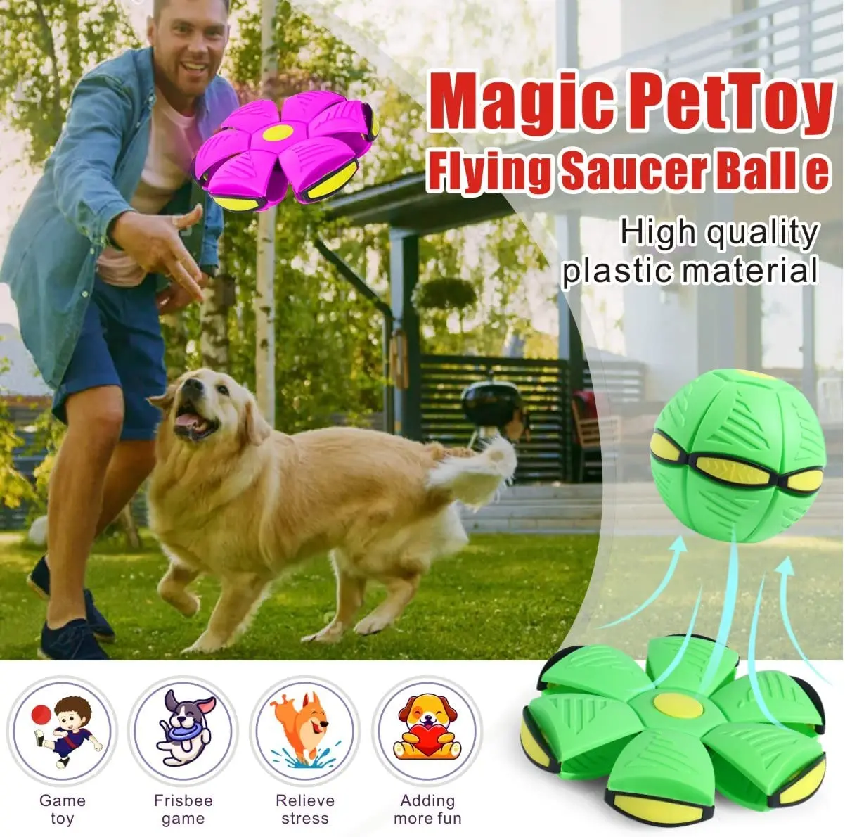 Magic Dog Toy Flying Saucer Ball - Fun & Dental Care