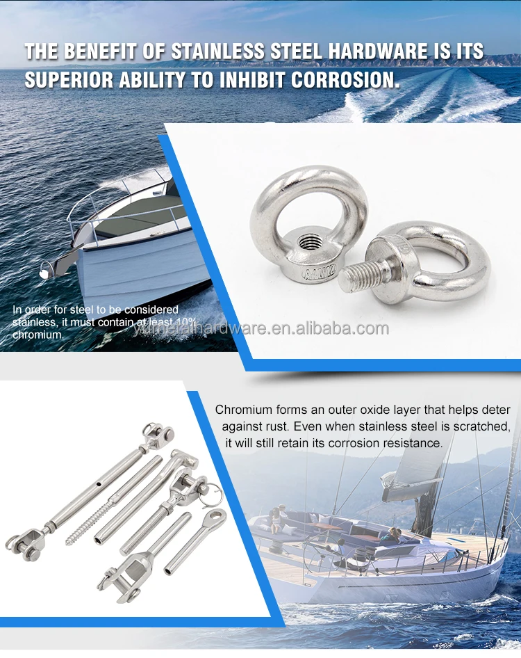 SS316/304 Stainless Steel Swage Stud Terminal Rigging Hardware Wire ...