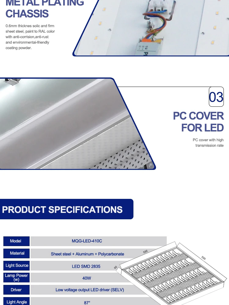 Recessed Mounted White Aluminum 95% Reflective Rate Louver Led Grille ...