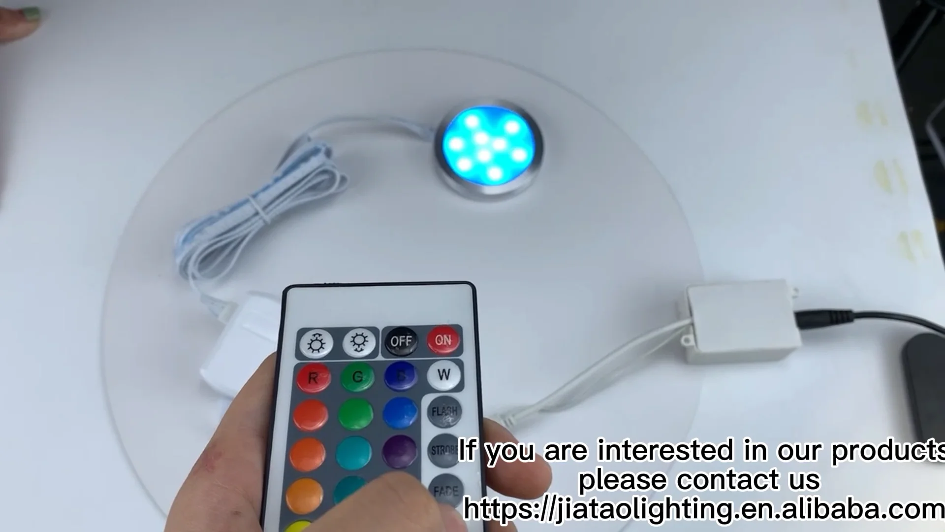 Complete Set Of Ambient Light Color Changing Remote Control Puck Lights ...