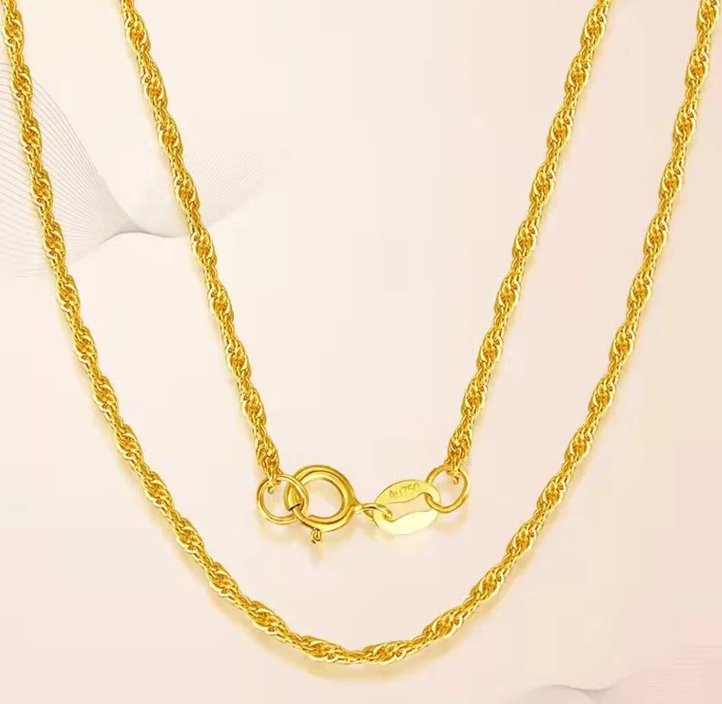 Xinfly Wholesale Au750 Gold Chain 18K Solid Gold Rope Chain 17-18inches ...