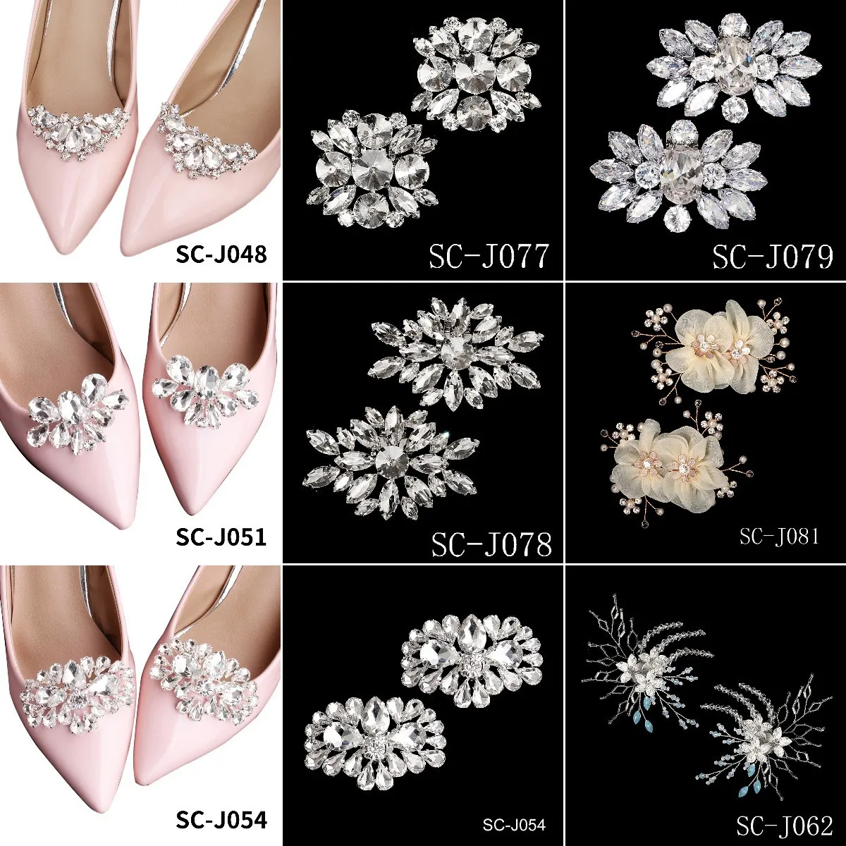 Fashion Detachable Crystal Flower Shoe Charms Diy Bridal Shoes Clip ...