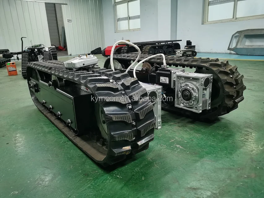 Robot Rubber Tracked Vehicle Rubber Crawler Vehicle Loading Weight ...