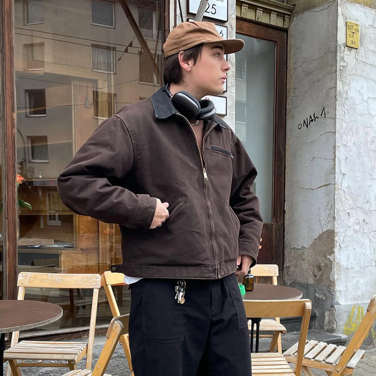 Custom Canvas Hooded Workwear Jackets Waxed Heavy Work Jacket Men ...